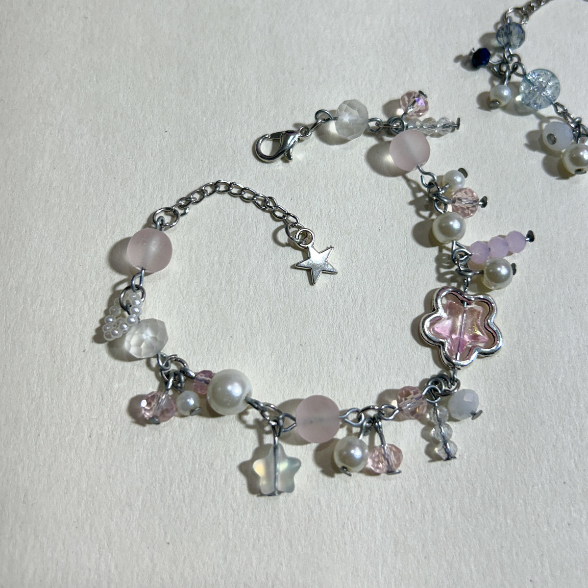 ICY BLUE & PASTEL PINK CLUTTERED CHARMS BRACELET – Lilly Store